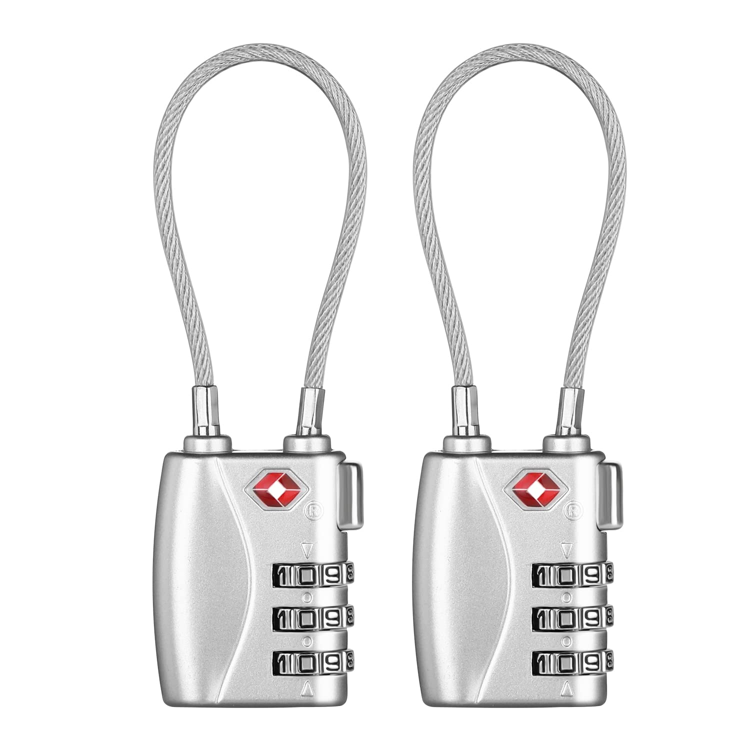 Snapklik.com : ZHEGE TSA Wire Lock 2 Pack Cable Luggage Lock