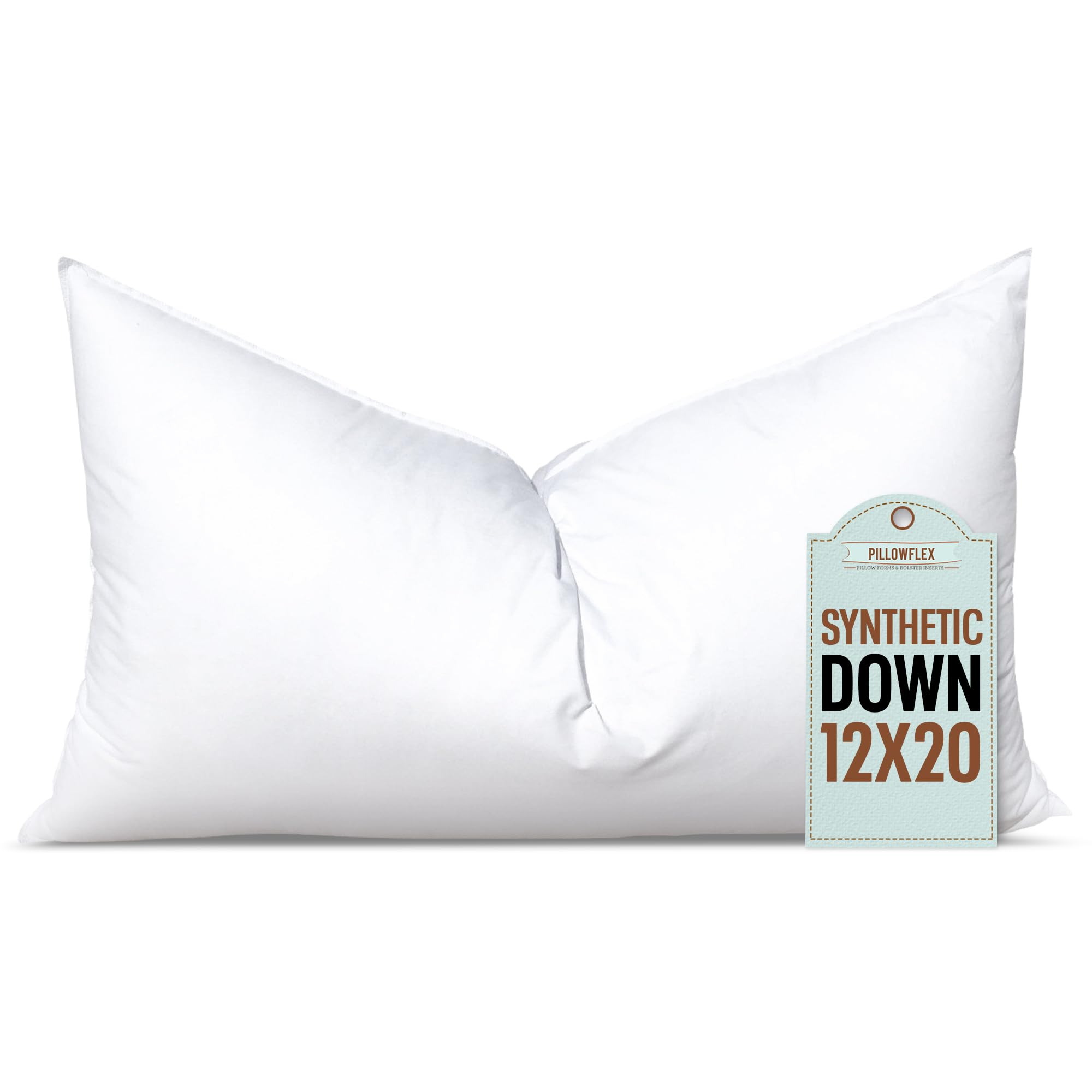 Amazon.com: Pillowflex Synthetic Down Pillow Insert - 12x20 Down ...