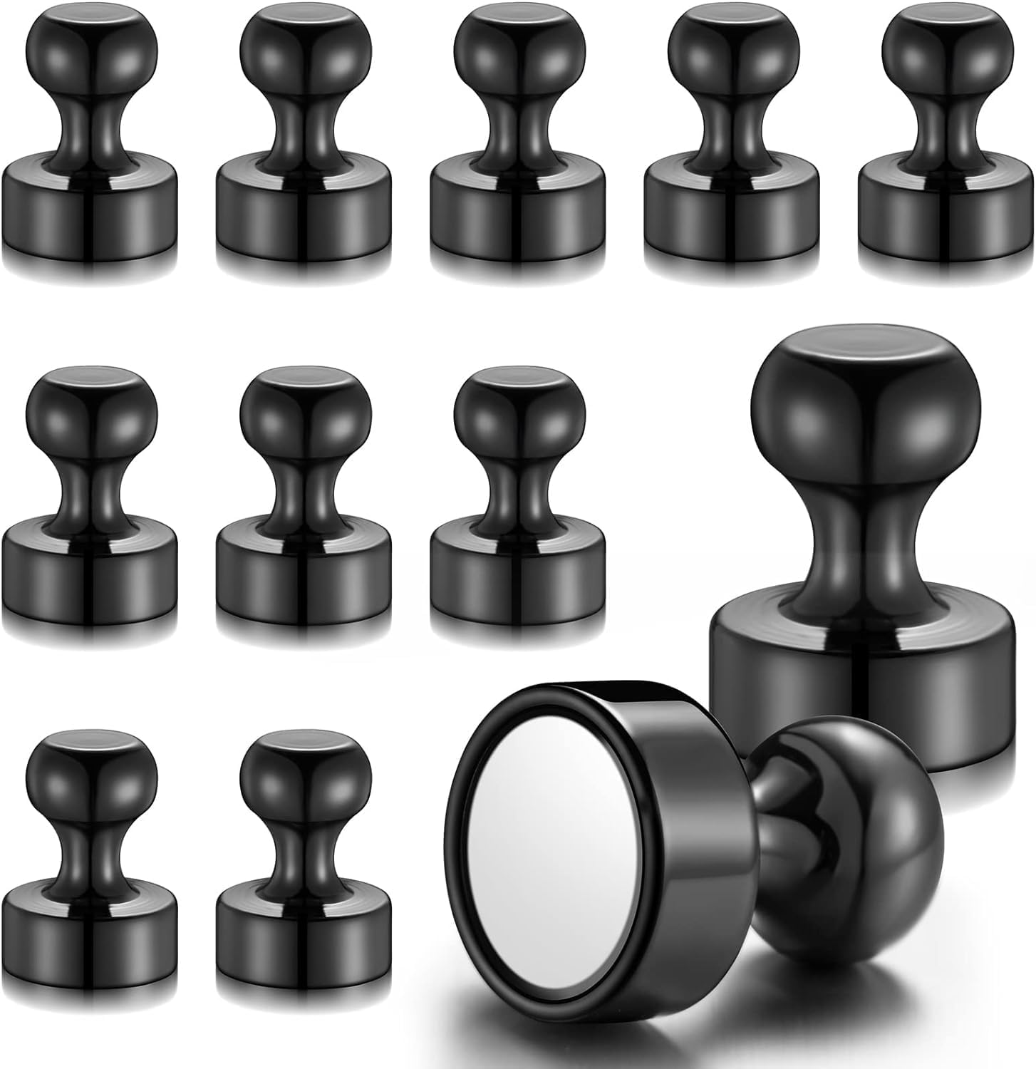 Amazon.com: 12 PCS Metallic Magnets, Black Magnetic Push Pins ...