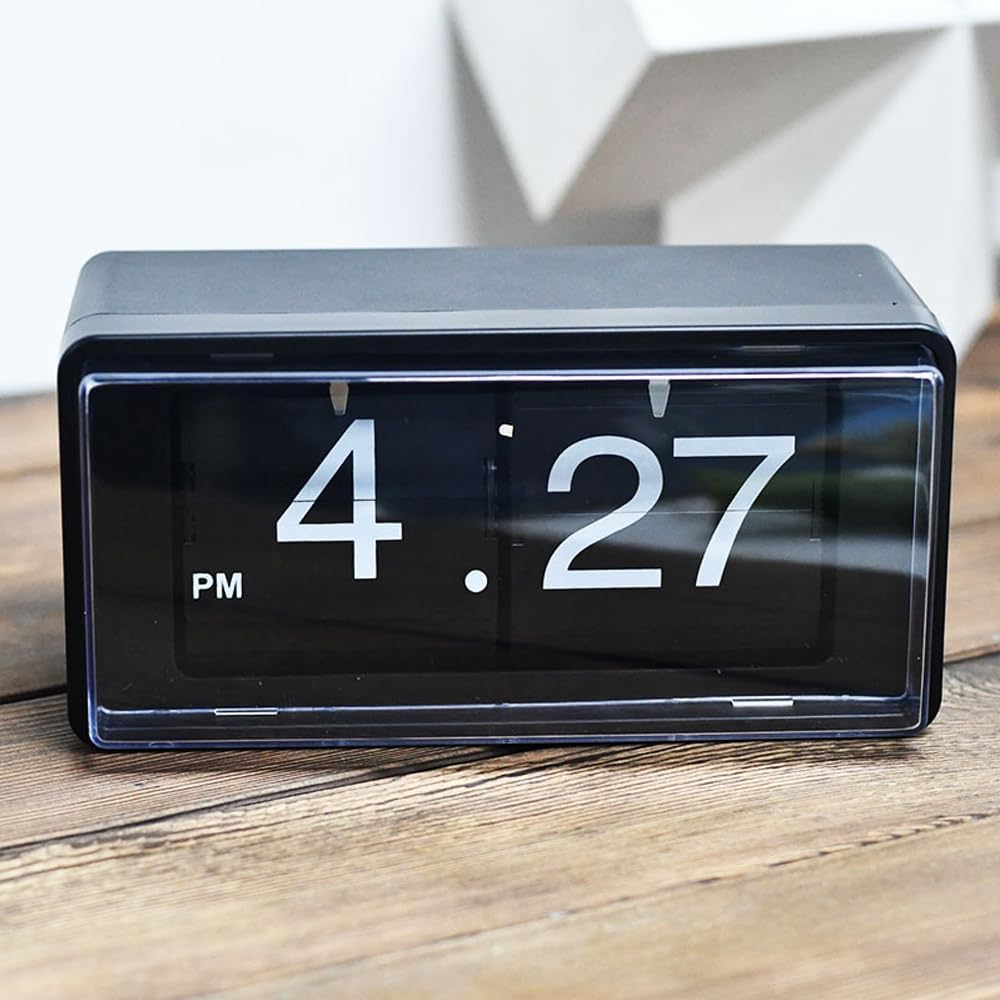 Amazon.com: BHning Retro Style Flip Clock,Auto Page Turning Transparent ...