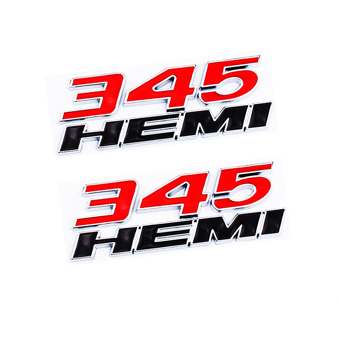2PCS 345 HEMI Emblems Badge Alloy Decal 3D Logo Nameplate Replacement