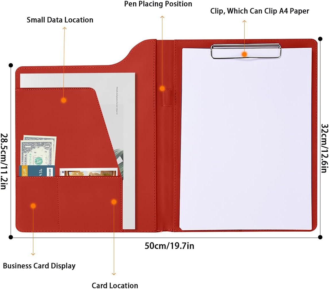 Beacil Leather Matte Padfolio Case/Portfolio Folder,with A4 Size ...
