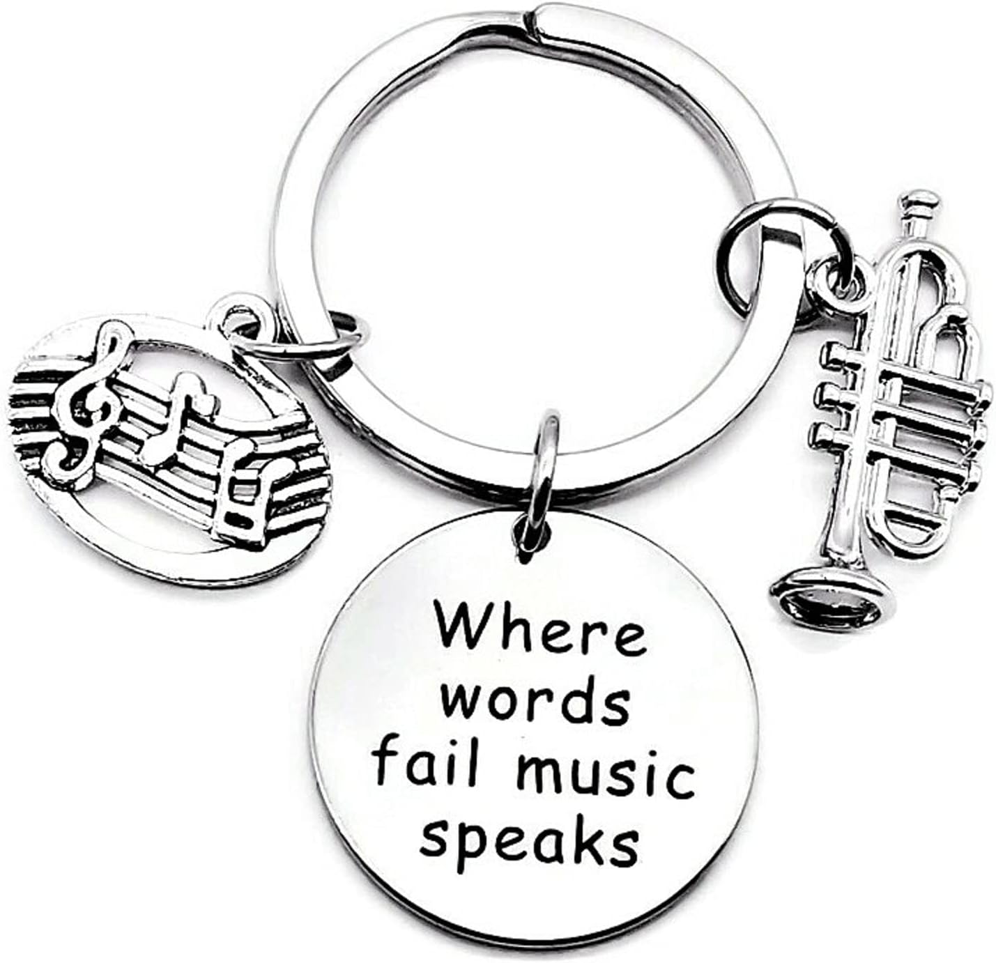 Amazon.com: Kit's Kiss Trumpet Keychain Musician Music Teacher Student ...