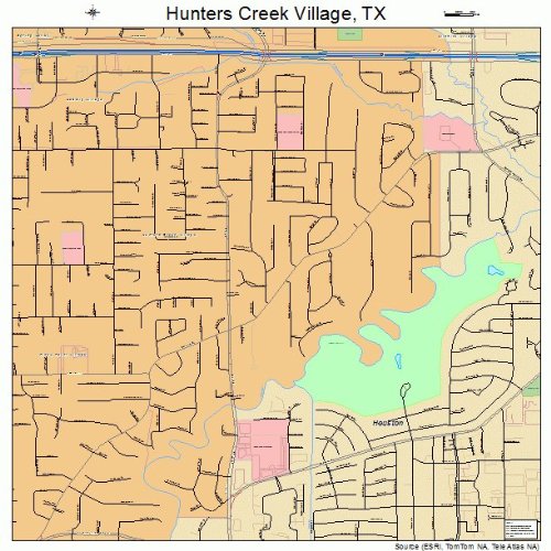Amazon.com: Large Street & Road Map of Hunters Creek Village, Texas TX ...