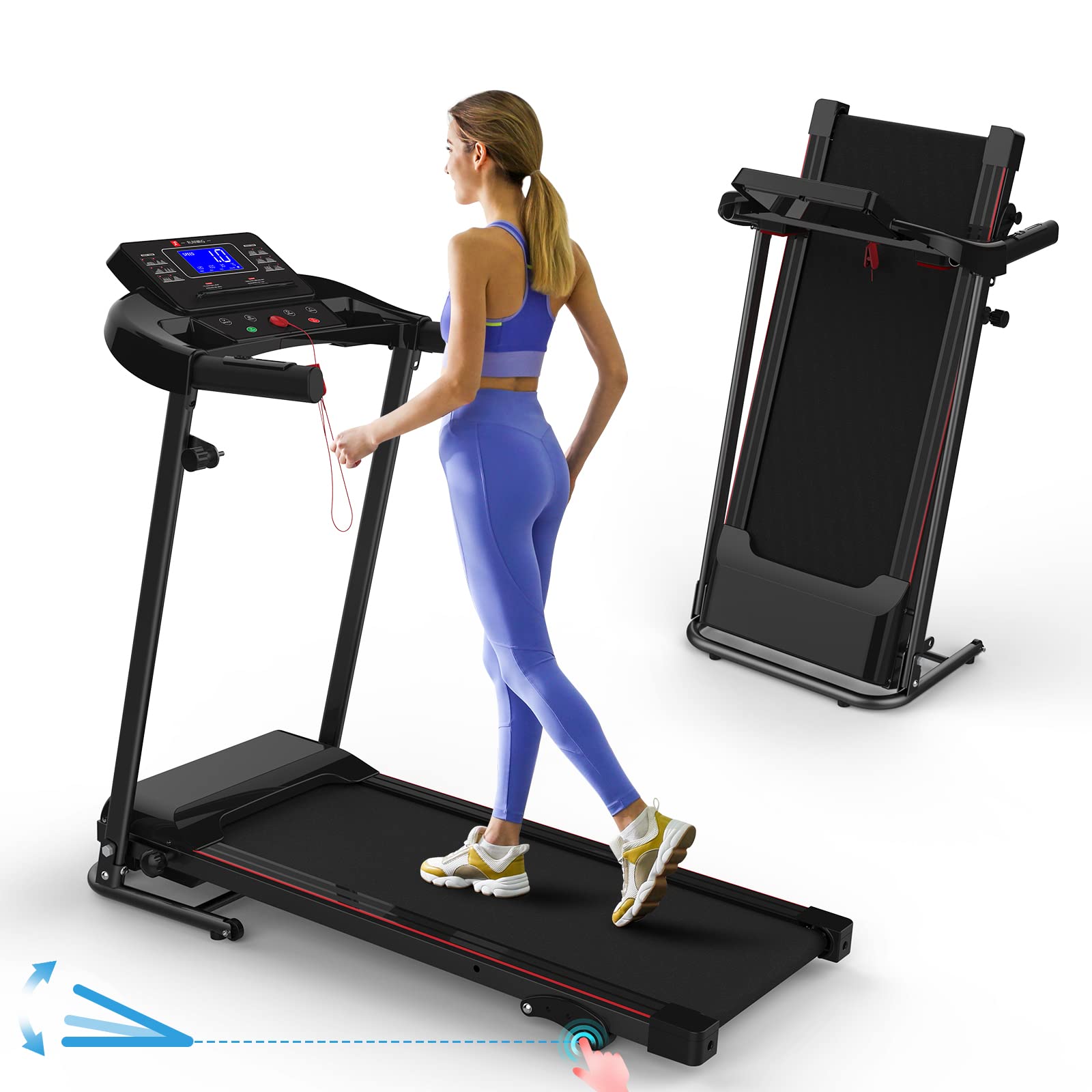 Amazon.com : OBENSKY Electric Folding Treadmill with Incline, Exercise ...