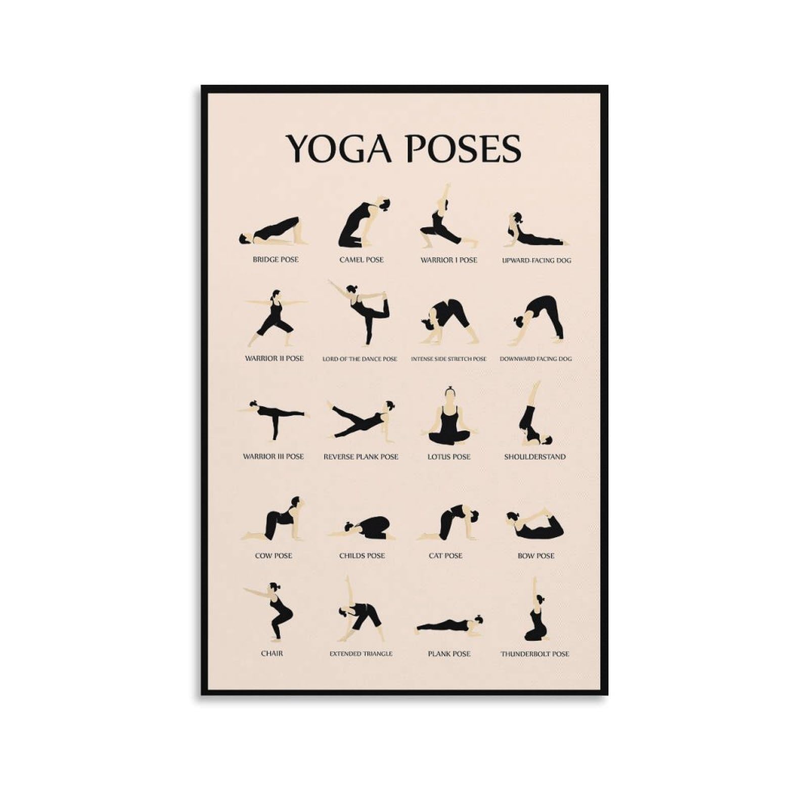 Amazon.com: CYPGTBCK Yoga Poster for Beginners Home Gym Workout Poster ...