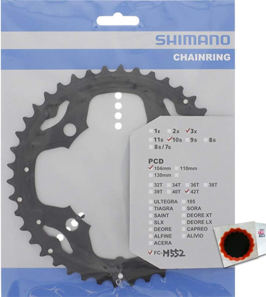 SHIMANO Kettenblätter FC-M552 42 Zähne AE 104mm Aluminium schwarz ...