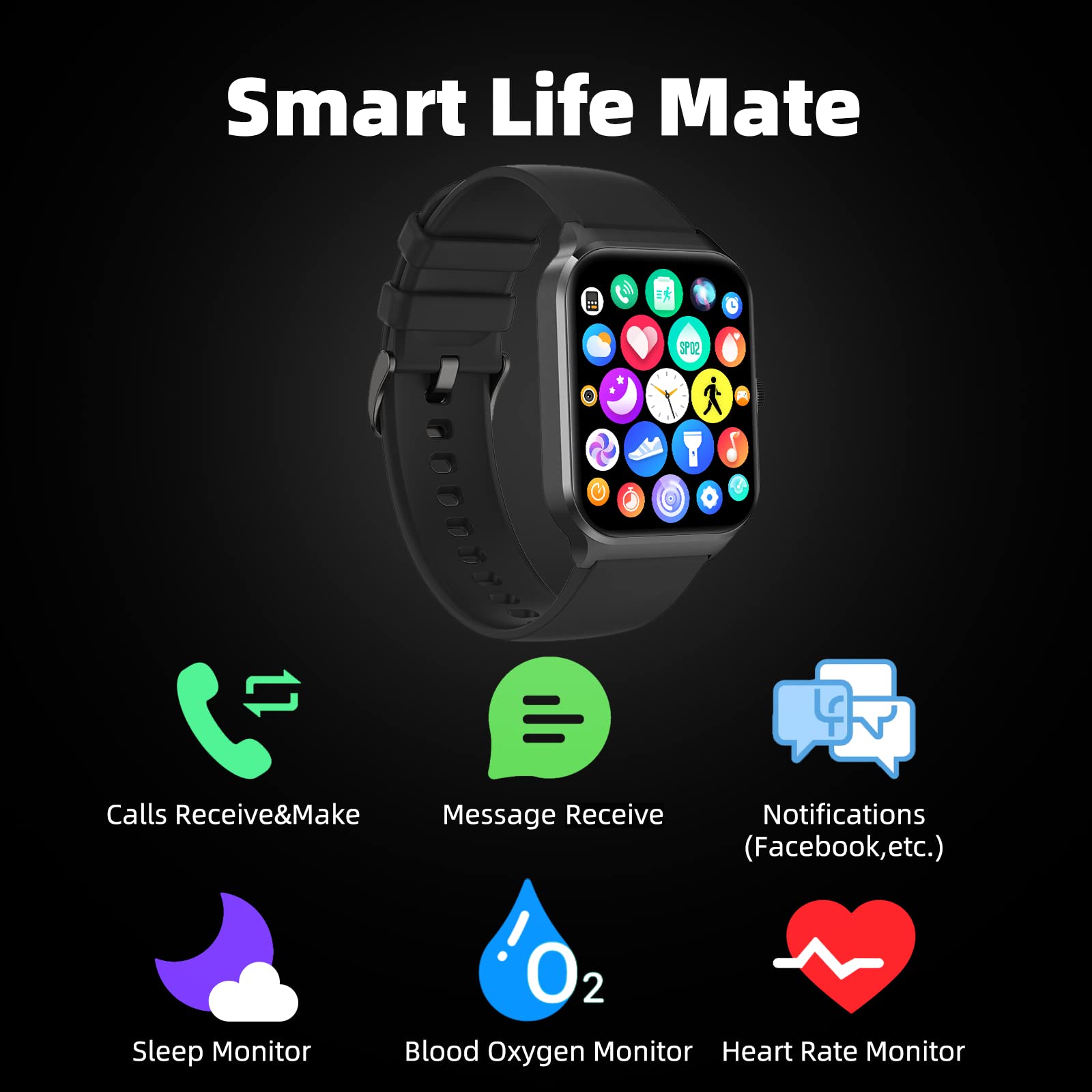 Lyaarka 1.96" HD Smart Watch for Women Men(Answer/Make Call) Android ...