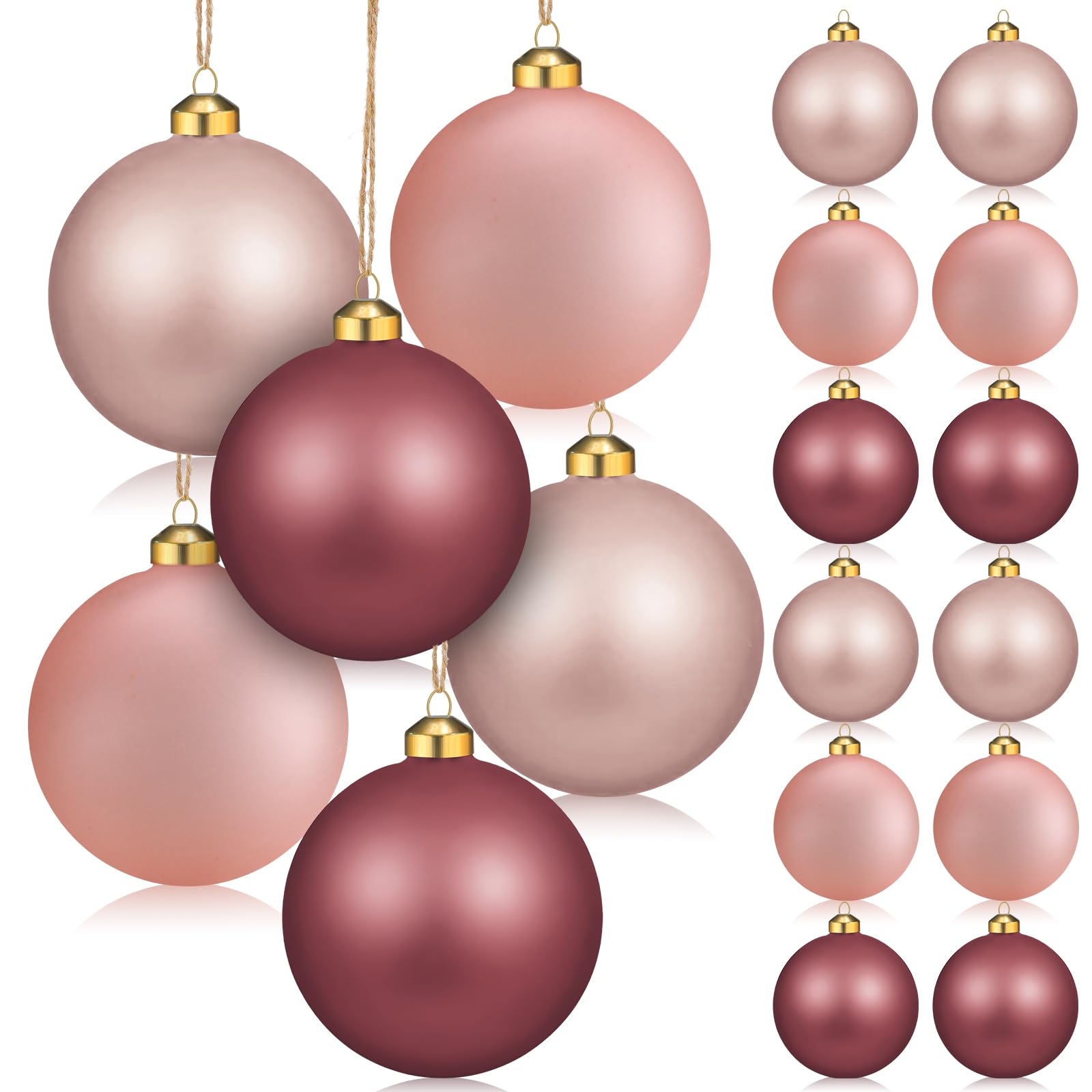 Amazon.com: 12 Pcs Matte Glass Christmas Ball Ornament 4 Inch Vintage ...