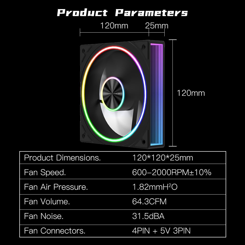 Snapklik.com : Transwarp 120mm RGB Reverse Fan, Infinity Mirror Daisy ...