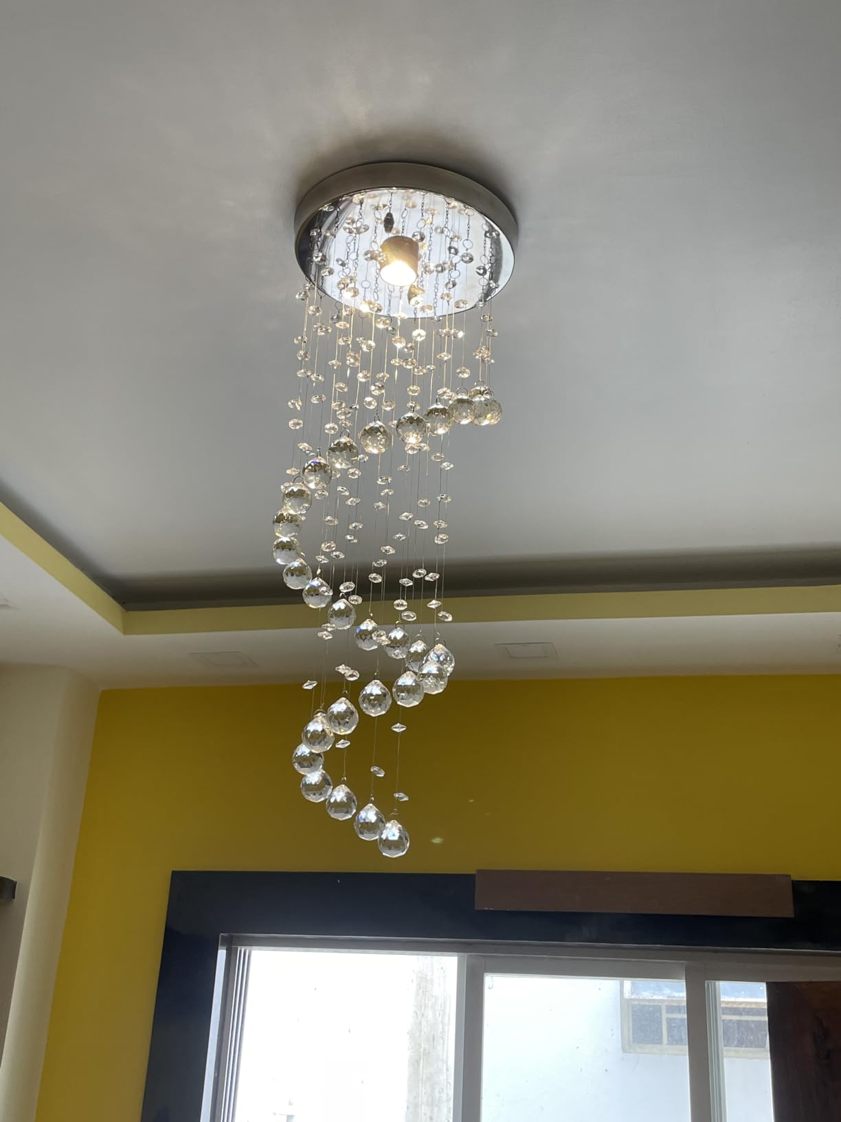Buy GA 8 Feet Height Crystal Chandelier for Living Room Staircase Hall ...