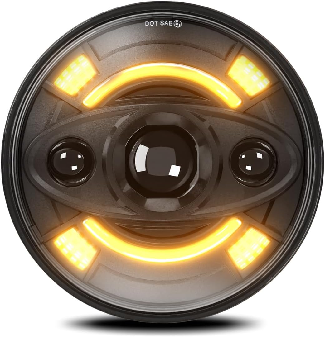 Amazon.com: MONDEVIEW 40W 7 Inch Motorcycle Headlight 4000LM 6000K ...