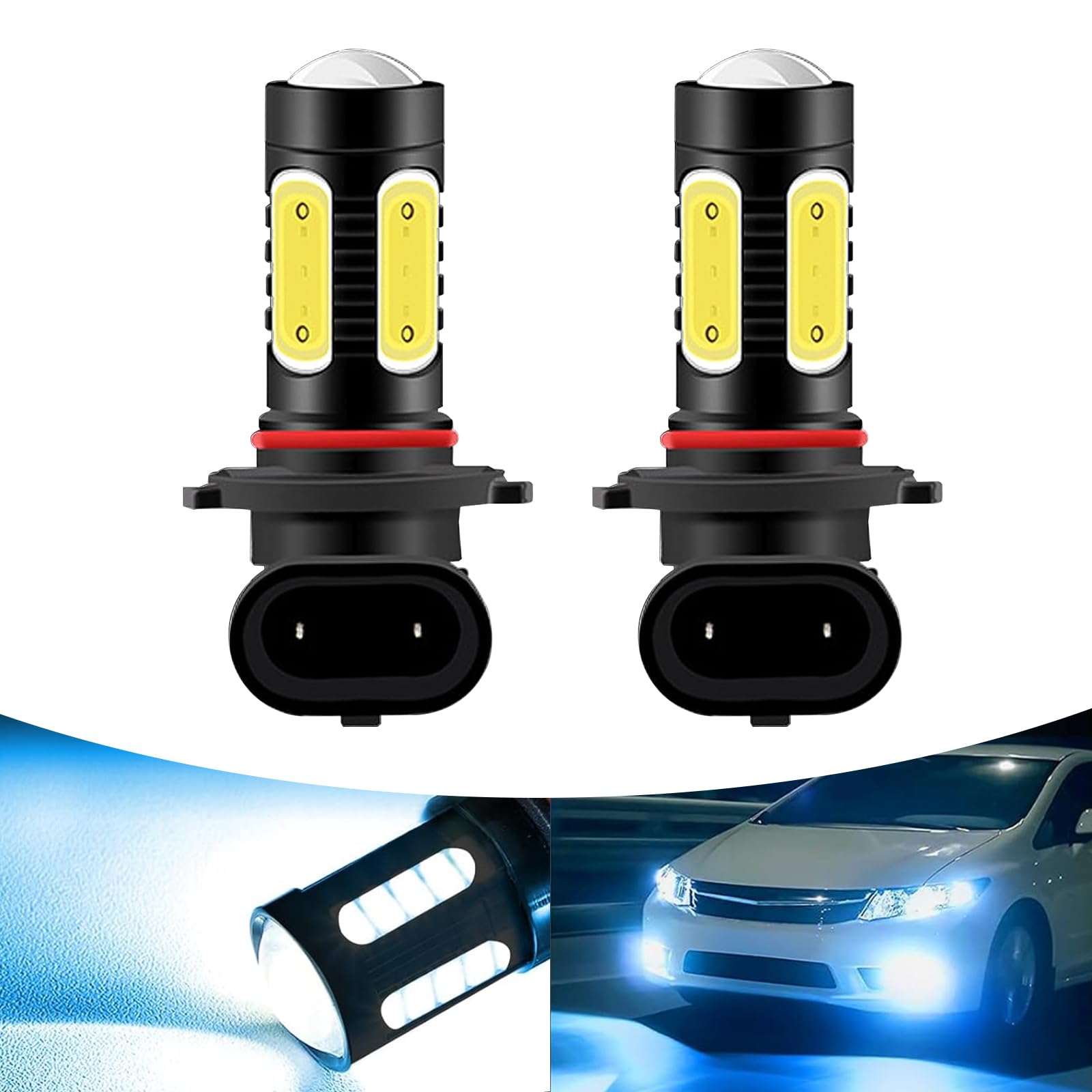 Amazon.com: Jewkot 2 PCS Car 9006 Super Bright LED Fog Light, 0.7" x 2. ...