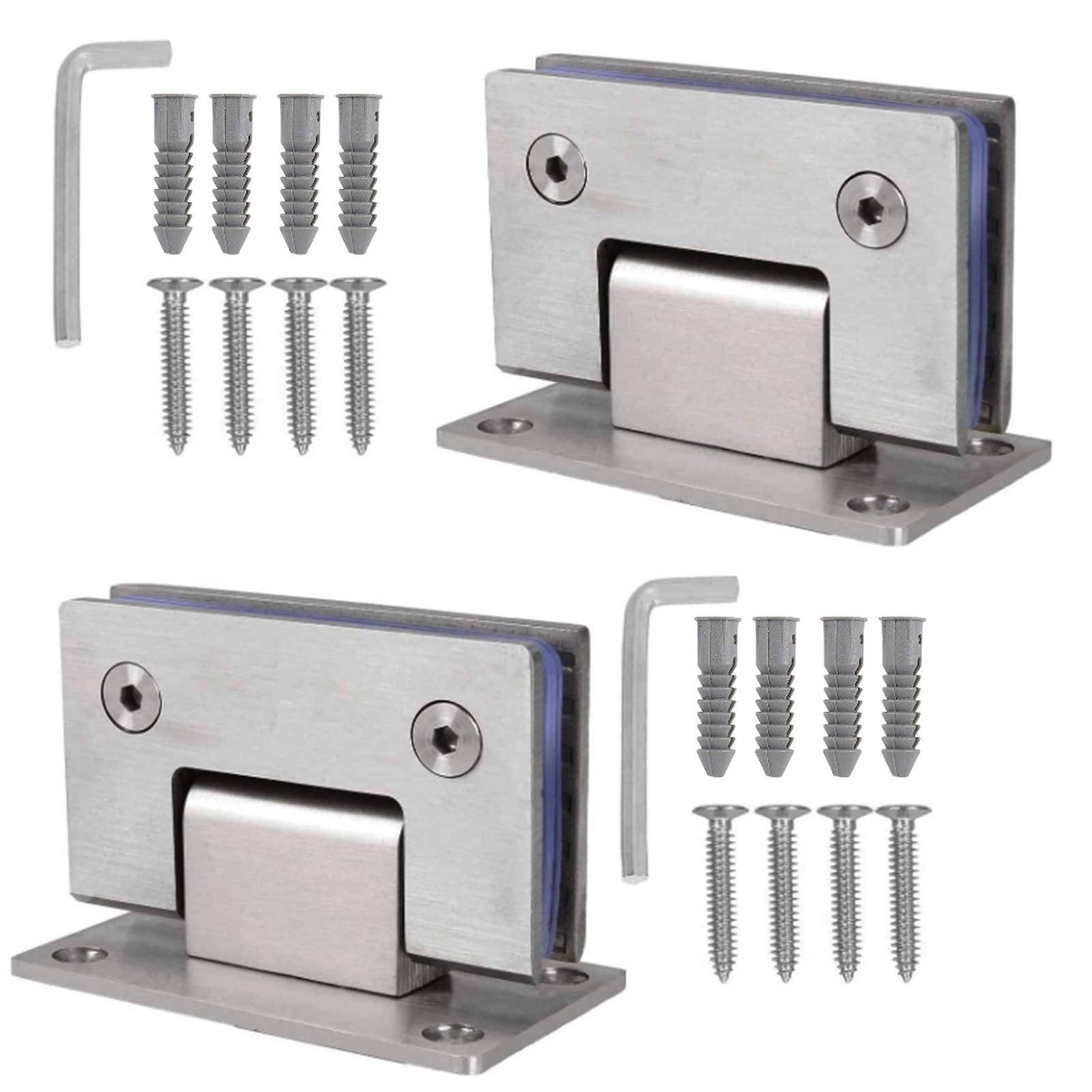 KAFENDA 90 Degree Shower Door Hinges, Heavy Duty Frameless Glass Door ...