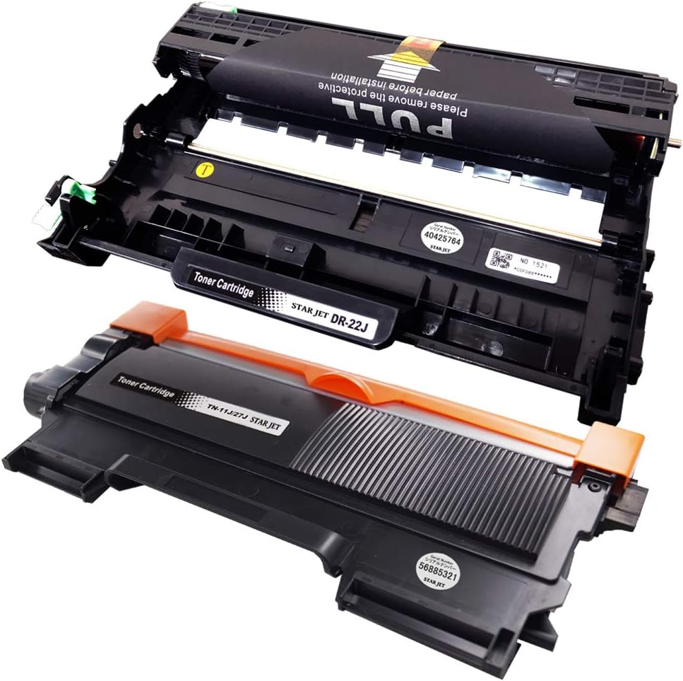 Amazon.co.jp: brother ブラザー TN-11J/27J共通 (BK/ブラック) + DR-22J(BK/ブラック)【合計2本セット】 最新 純正互換 トナーカートリッジ ...