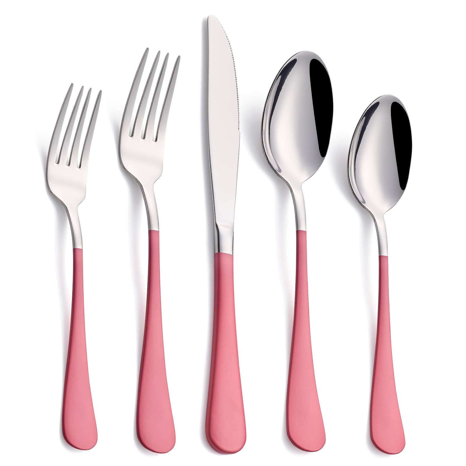 Amazon.com | Moxinox 20-Piece pink Silverware Set, 18/0 Stainless Steel ...