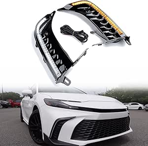 Pair LED DRL with Sequential Turn Signal Compatible with Toyota Camry SE XSE 2025 9th Gen Fog ...