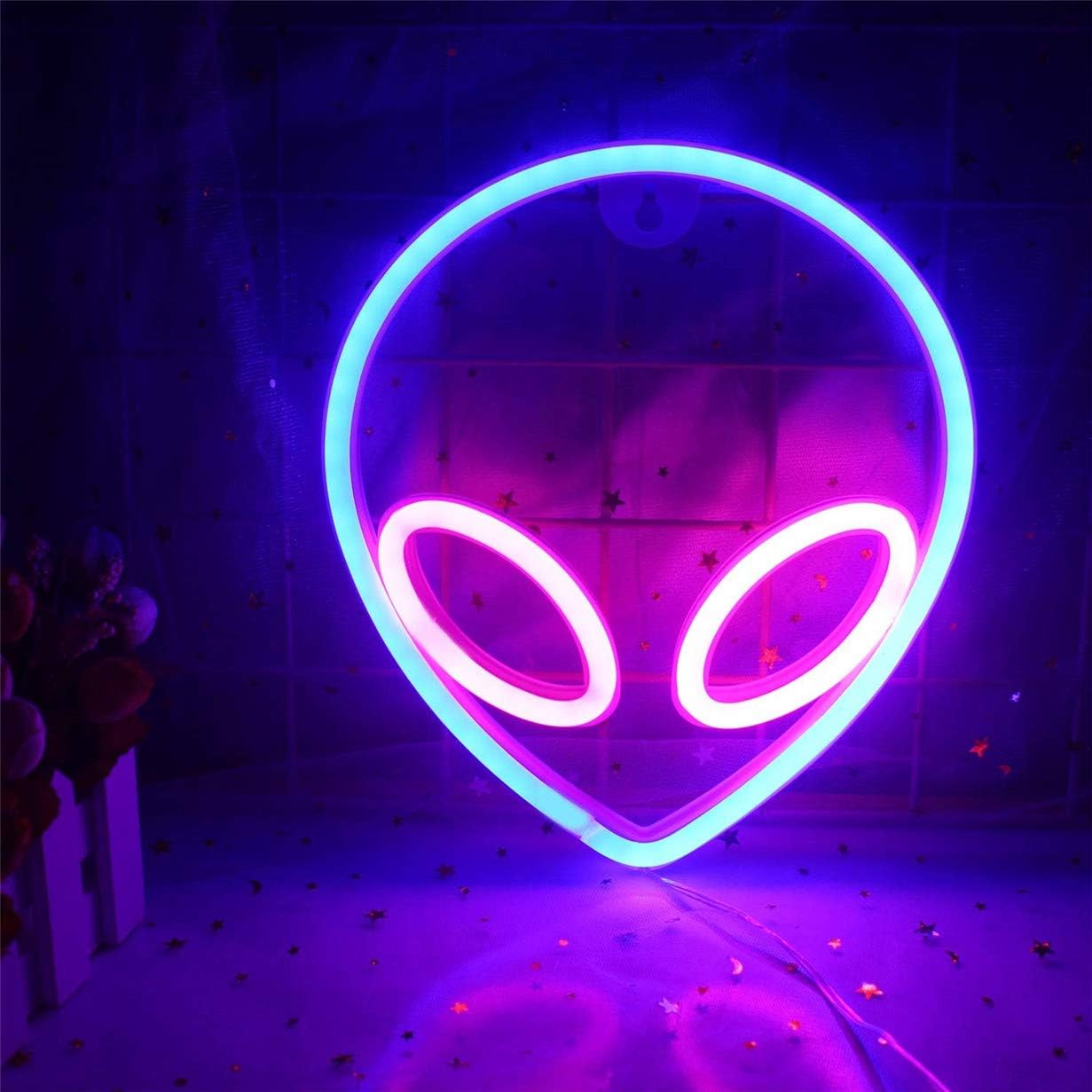 QiaoFei Alien Neon Light LED Neon Signs for Kids Room Bedroom Hotel ...