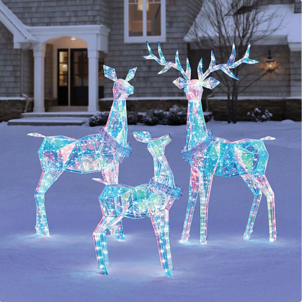 3-Piece Pre-Lit Prismatic Deer Family stock finder alerts in the US ...