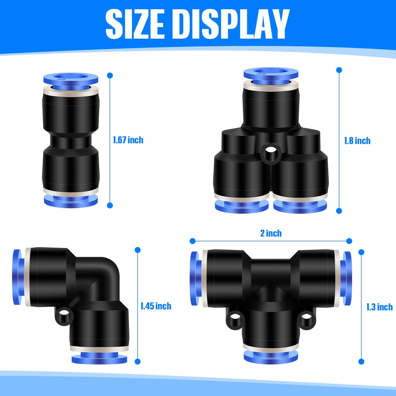 Snapklik.com : Hotop Push To Connect Fittings Air Line Pneumatic ...
