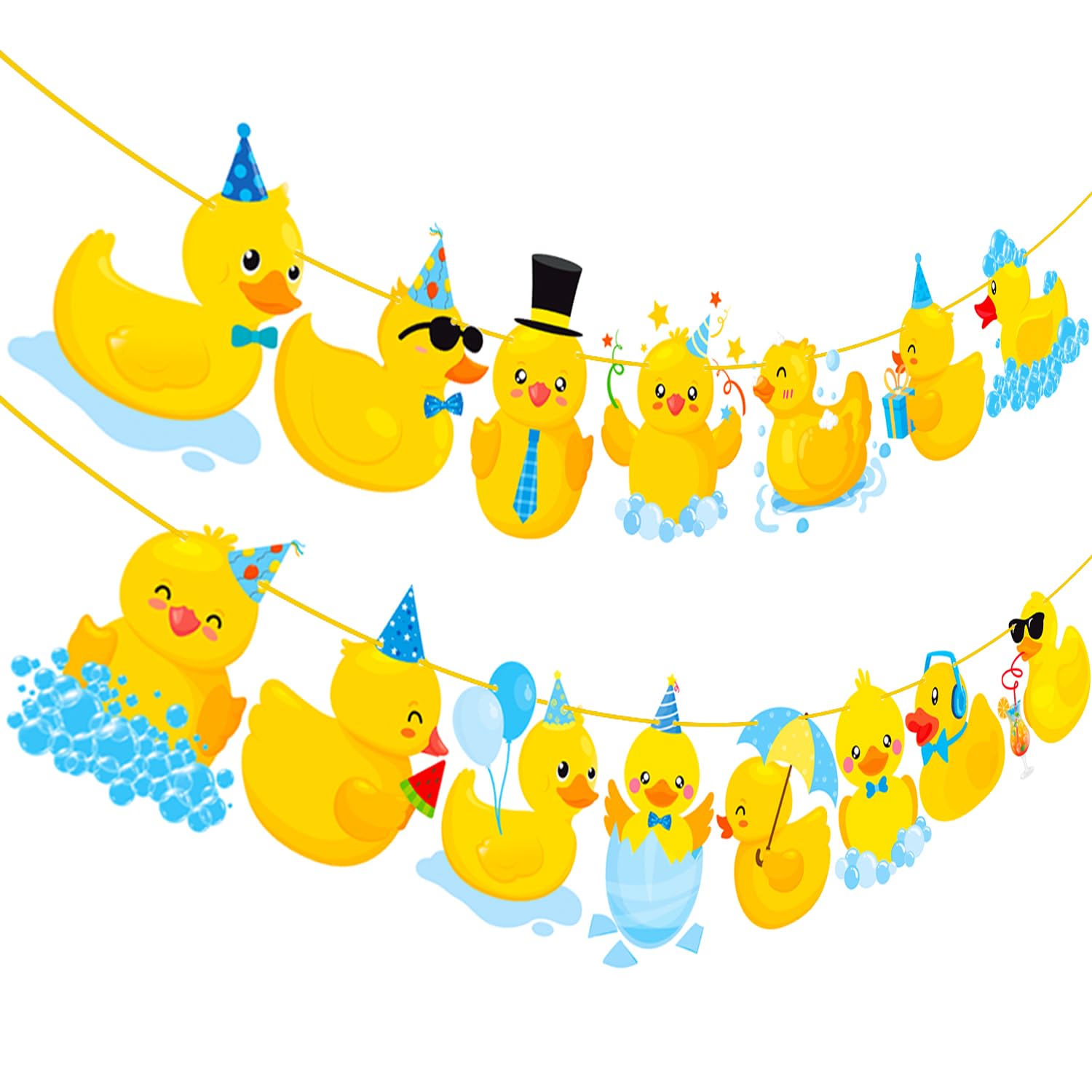 Amazon.com: Duck Party Banners 2Pcs Rubber Duck Party Decorations Duck ...