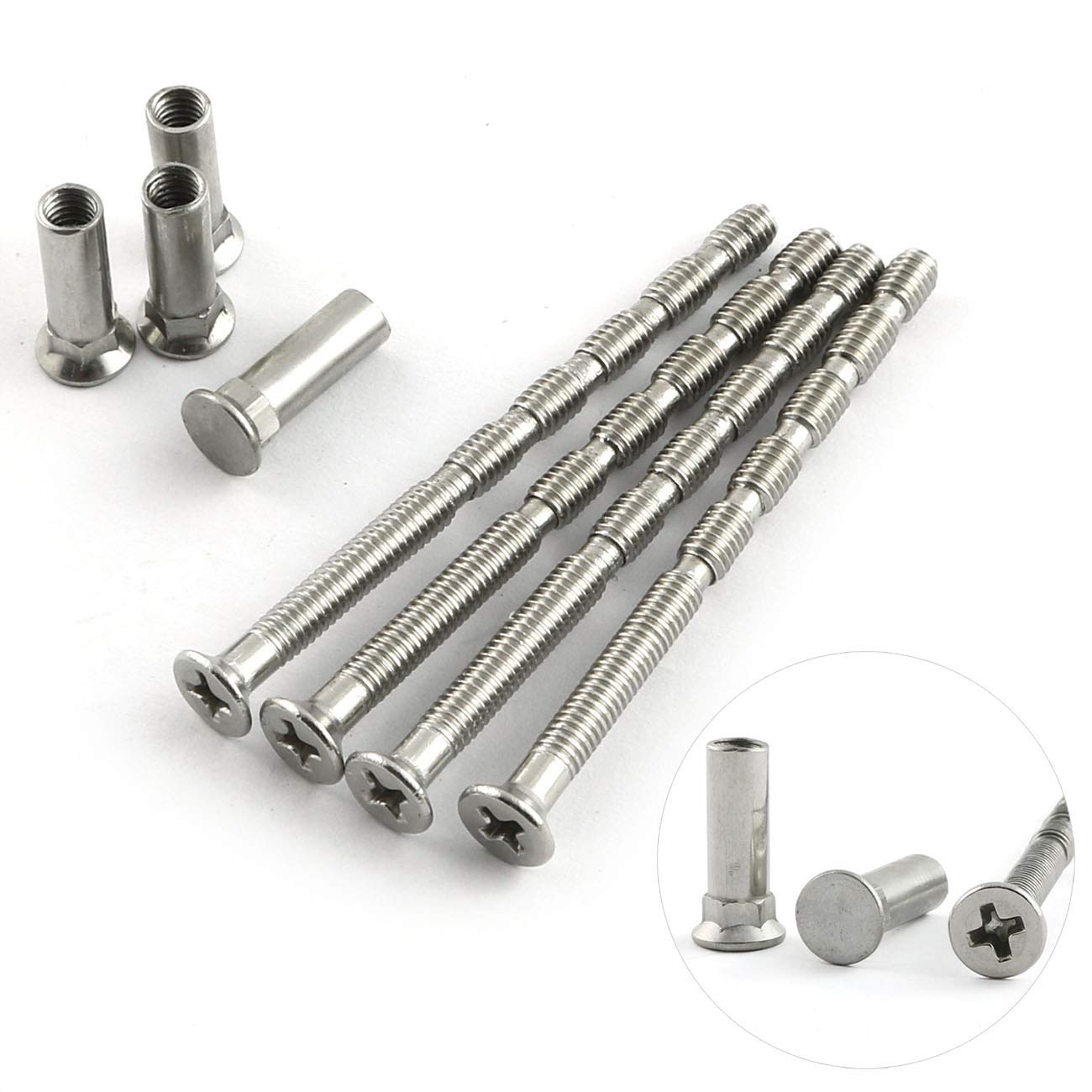 PZRT 4 Set Door Handle Hardware Lever Handle Screws Phillips Drive Flat ...