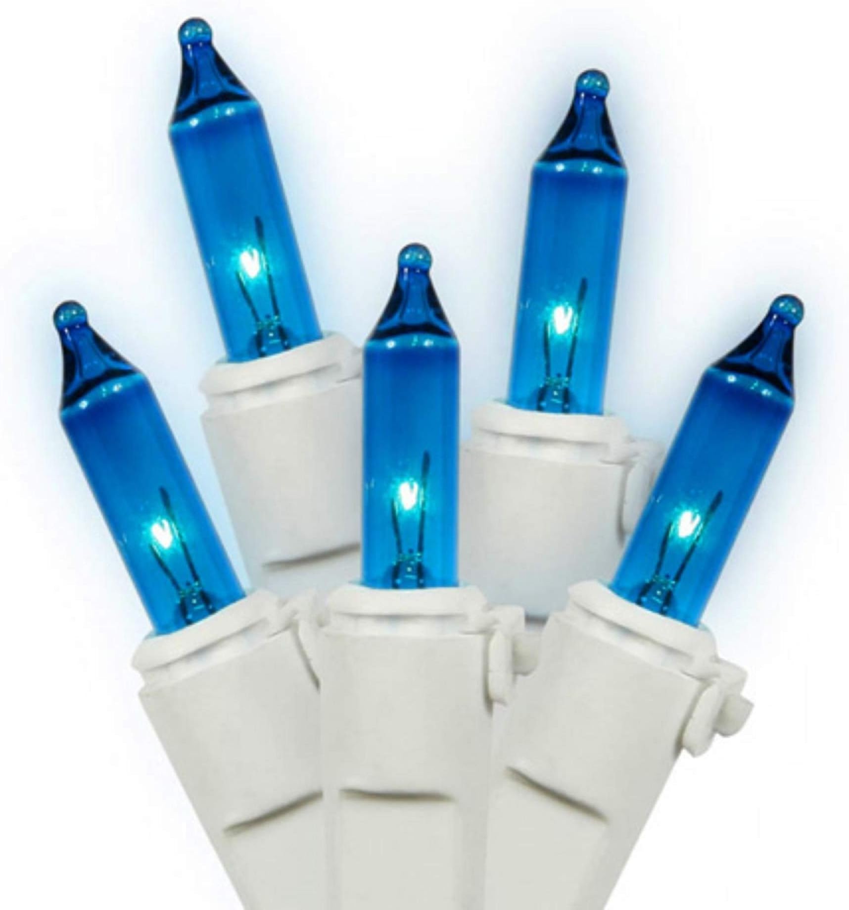 Amazon.com: Set of 35 Blue Mini Christmas Lights - White Wire : Home ...