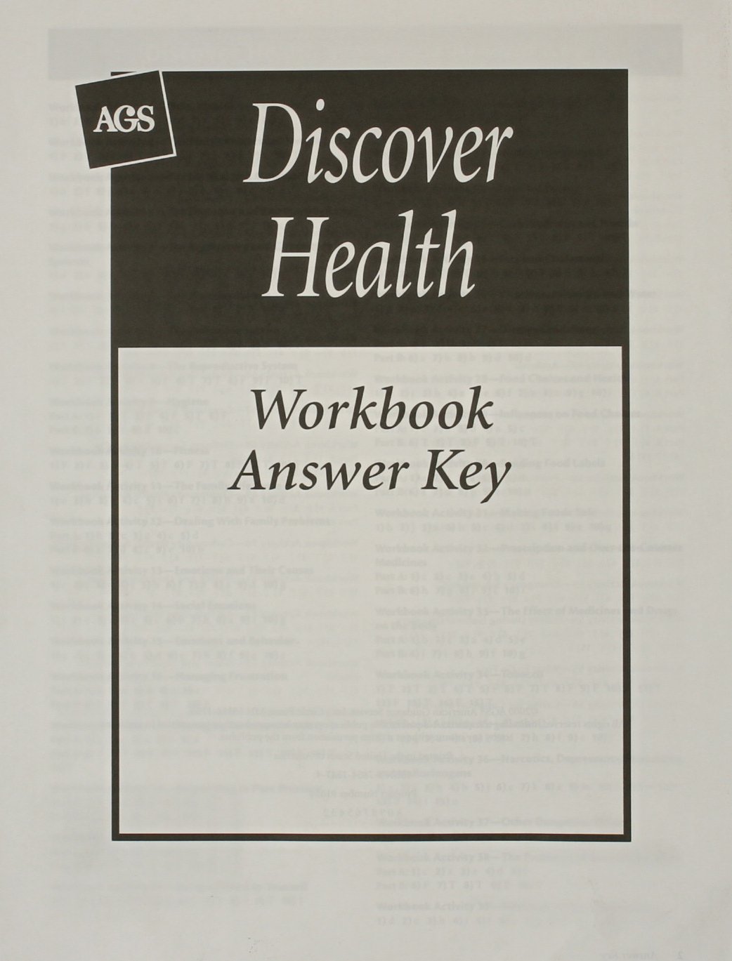 DISCOVER HEALTH WORKBOOK ANSWER KEY AGS Secondary 9780785418474 discover-health-workbook-answer-key-ags-secondary-9780785418474