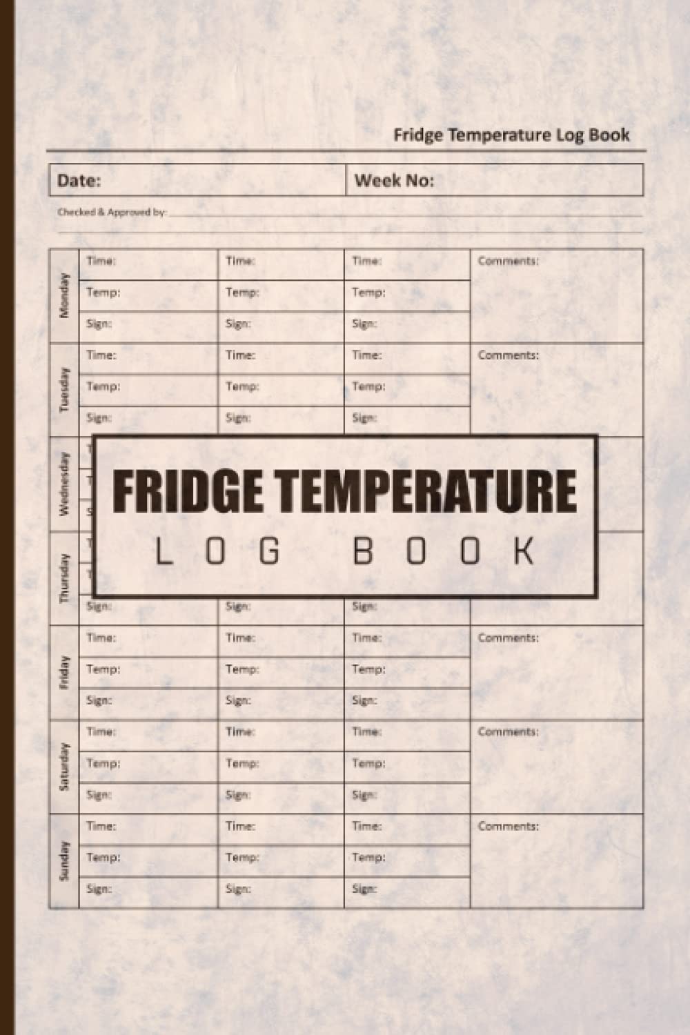 Fridge Temperature Log Book Fridge Freezer Temperature Log Book A5 ...