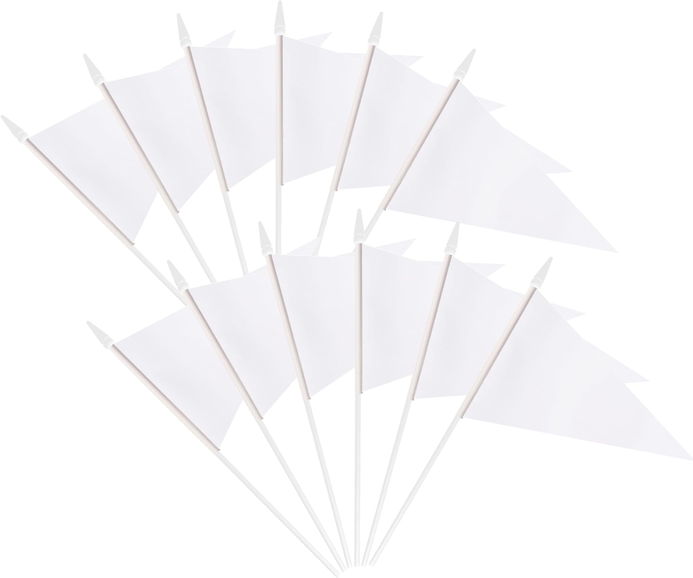 Amazon.com : 50 Pack White Pennant Small Mini Flags On Sticks,Hand Held ...