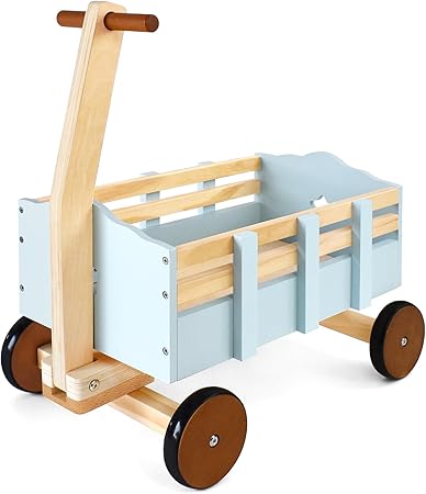 Amazon.com: PairPear Kids Wagon Toy,Wooden Toys Cargo Walker Cart Wagon ...
