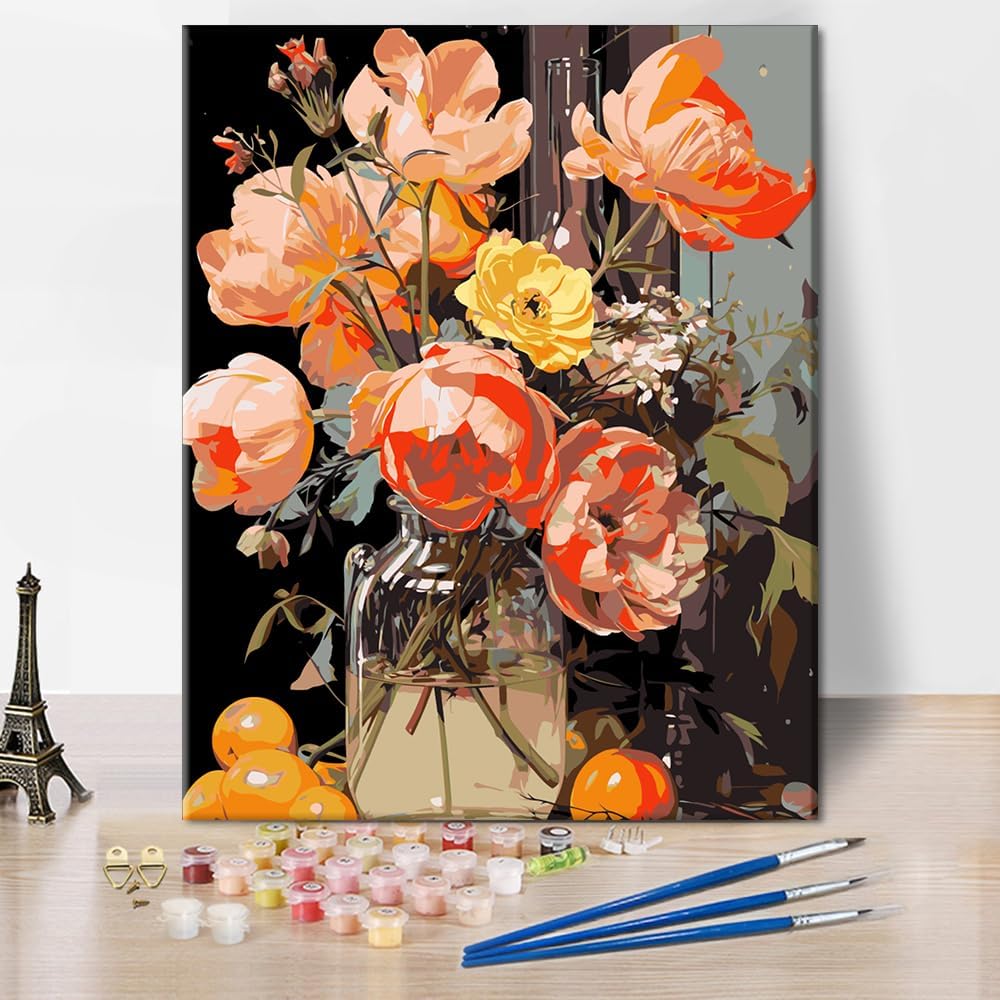 Amazon.com: Paint by Numbers for Adults - Flower Plant Arrangement ...