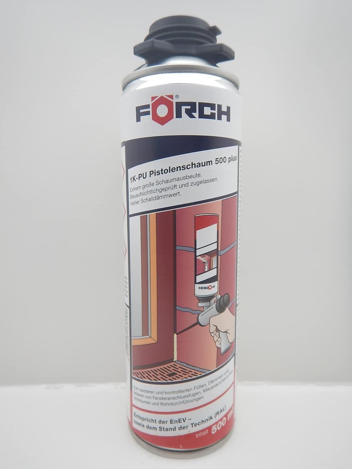 1K PU 500 PLUS PISTOLENSCHAUM PISTOLE BAUSCHAUM SCHAUM GRAU 500ml ...
