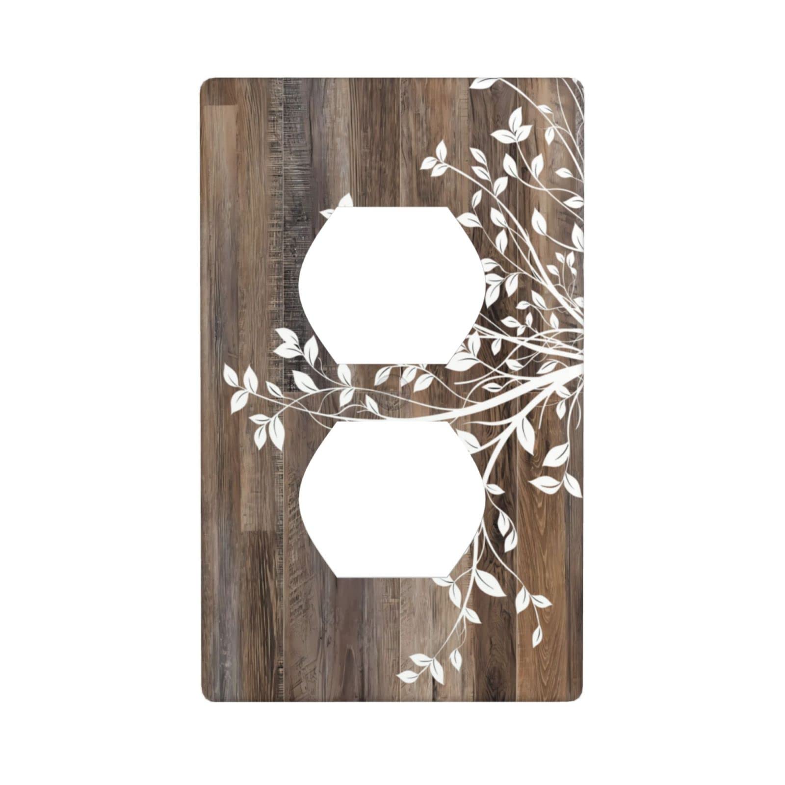 Rustic Wood Tree Print Duplex Outlet Covers Light Switch Plate Covers ...
