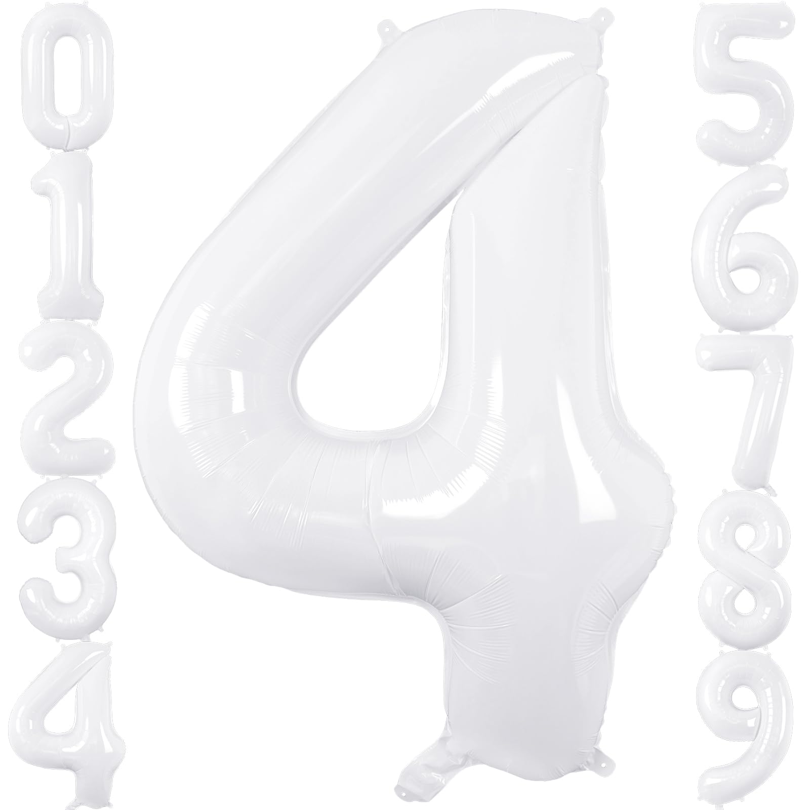 Amazon.com: White Number 4 Balloon 40 Inch, Big Large Foil Helium ...