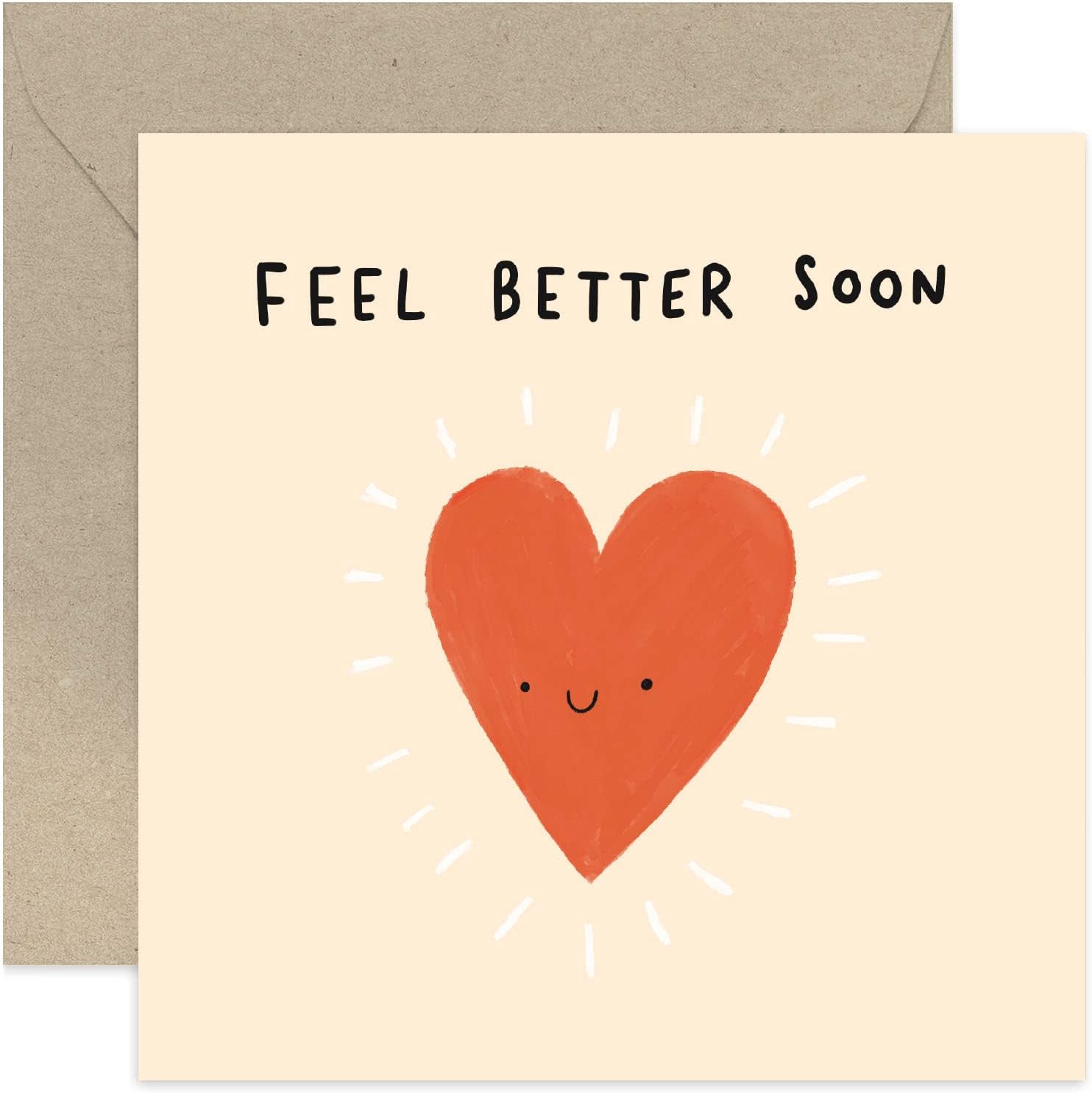 Amazon.com : Old English Co. Cute Heart Feel Better Soon Greeting Card ...