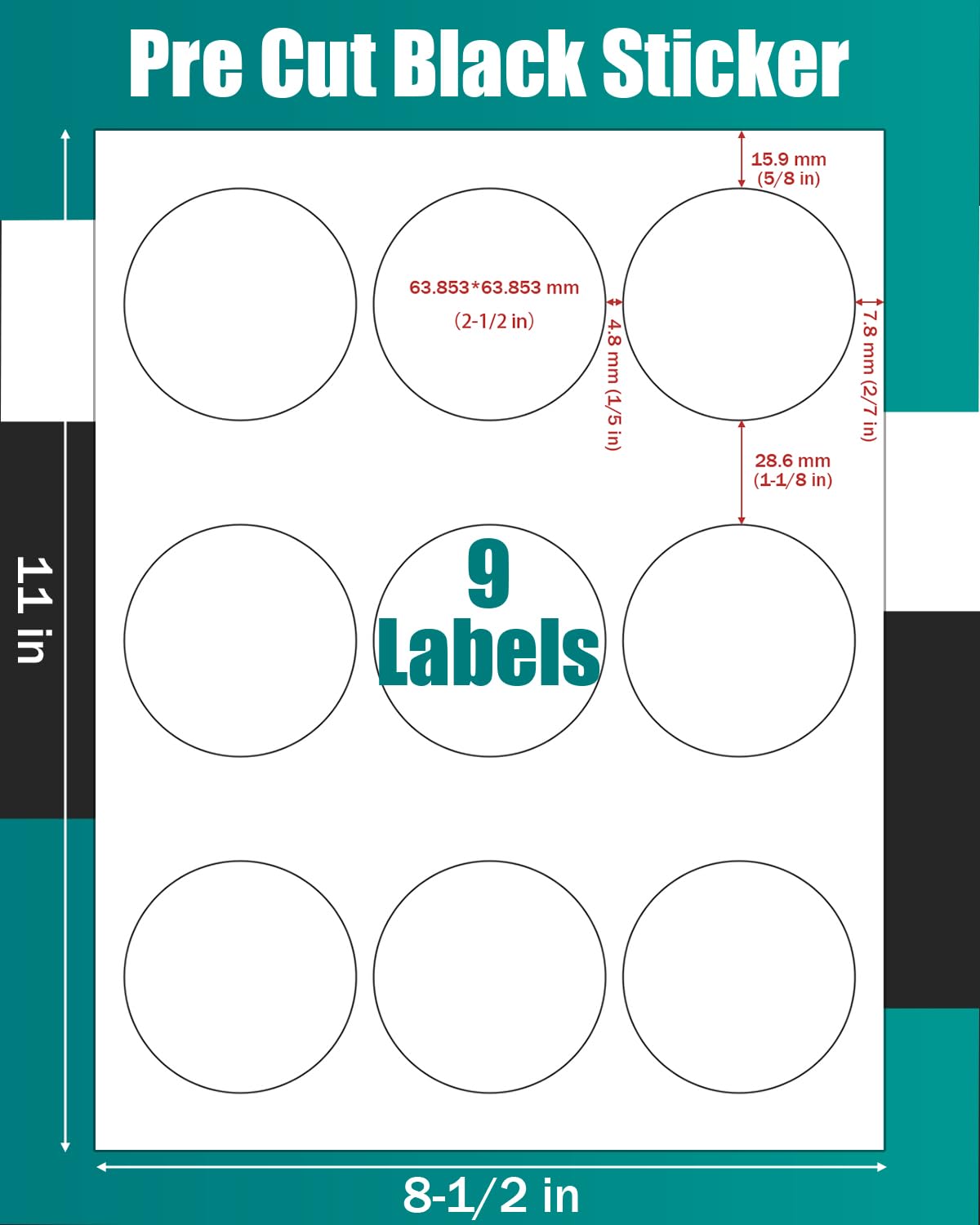 Snapklik.com : Colemoly Round Labels - 100 Sheets 2.5"