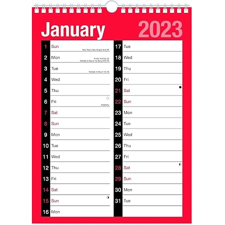 2023 Calendar | A4 Extra Wide | 1 Month to View Calendar | Wall Hanging ...
