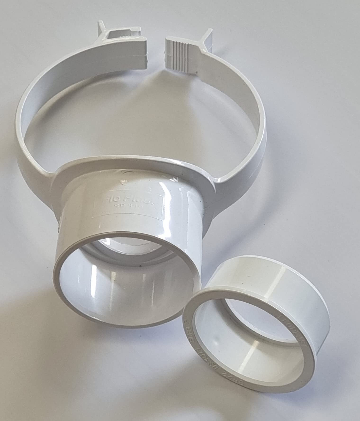 Floplast Soil Pipe White Strap Boss with 50mm - 2" Solvent Boss Adapter ...