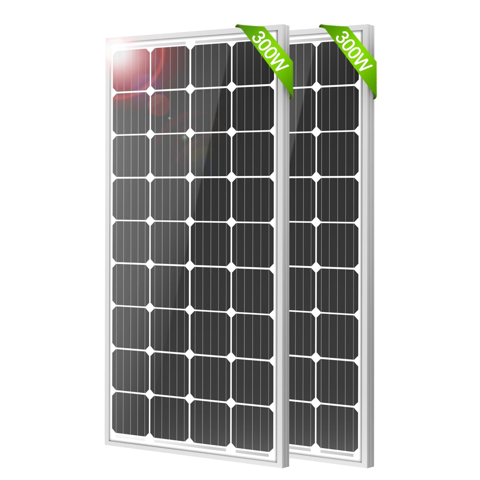 Amazon.com : 600 Watt Solar Panel, 12/24Volt 2 Pack 300 Watt ...