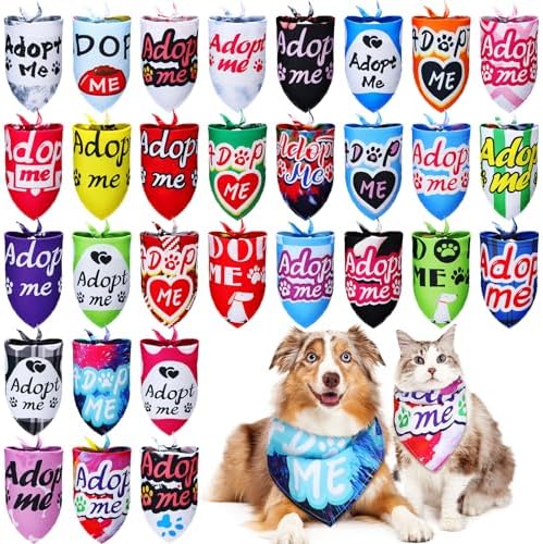 Amazon.com : Huhumy 30 Pcs Adopt Me Dog Bandanas Bulk Pet Bibs Colorful ...