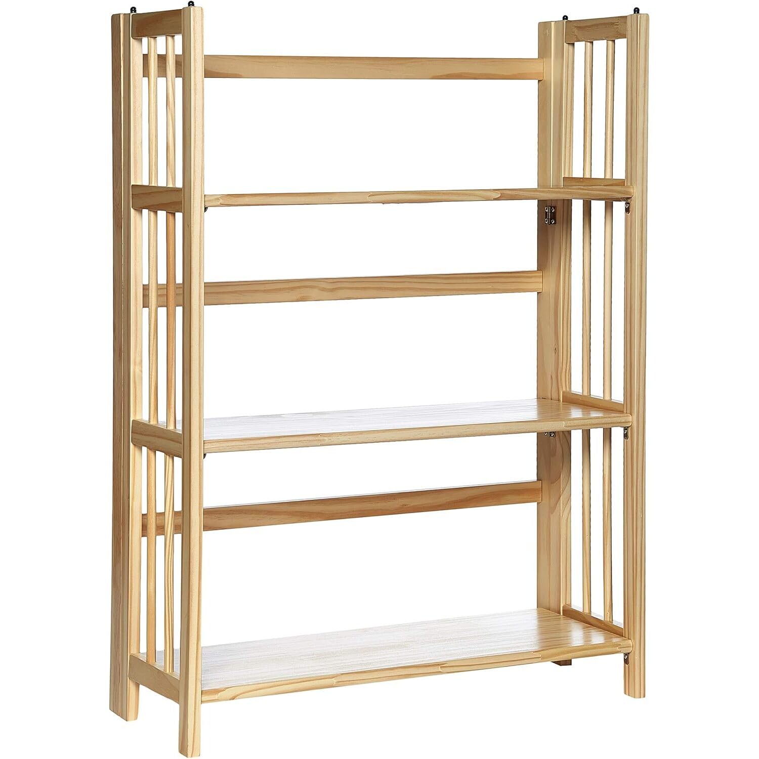 Amazon.com: HomeStock 3-Shelf Stackable Folding Office Wood Furniture ...