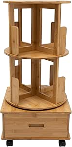 Amazon.com: Rotating End Table Bookshelf 2-Tier Corner Bookshelf with ...