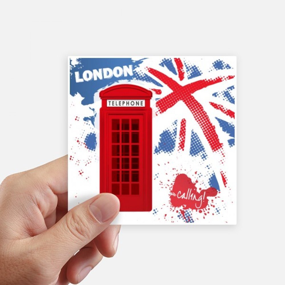 Buy Britain UK London Red Telephone Booth Sticker Square Waterproof ...