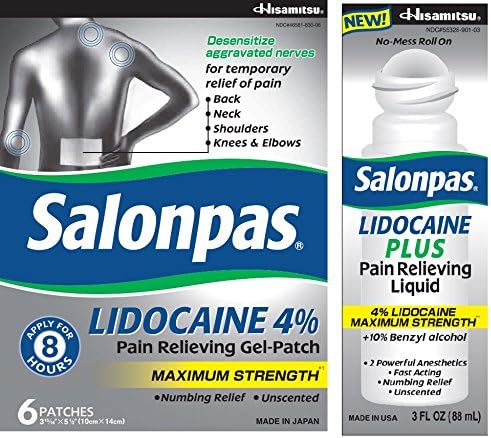 Amazon.com: Salonpas lidocaine Plus 3 oz Roll On Pain Relieving Liquid ...