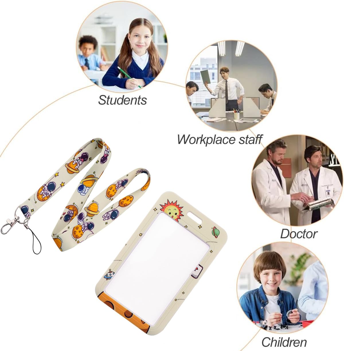 ID Badge Neck Strap Colorful Printed Lanyard With Card Holder ...