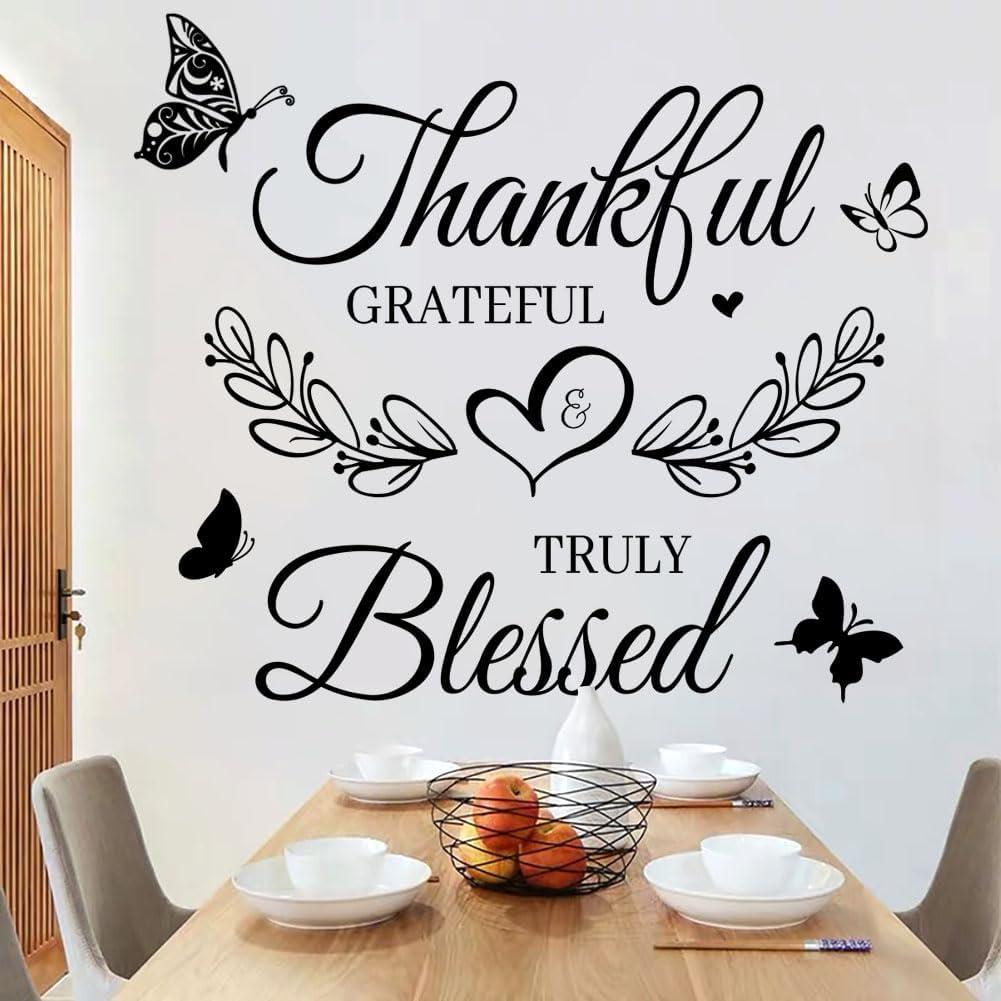 Amazon.com: Inspirational Quote Wall Decor Thankful Grateful Blessed ...