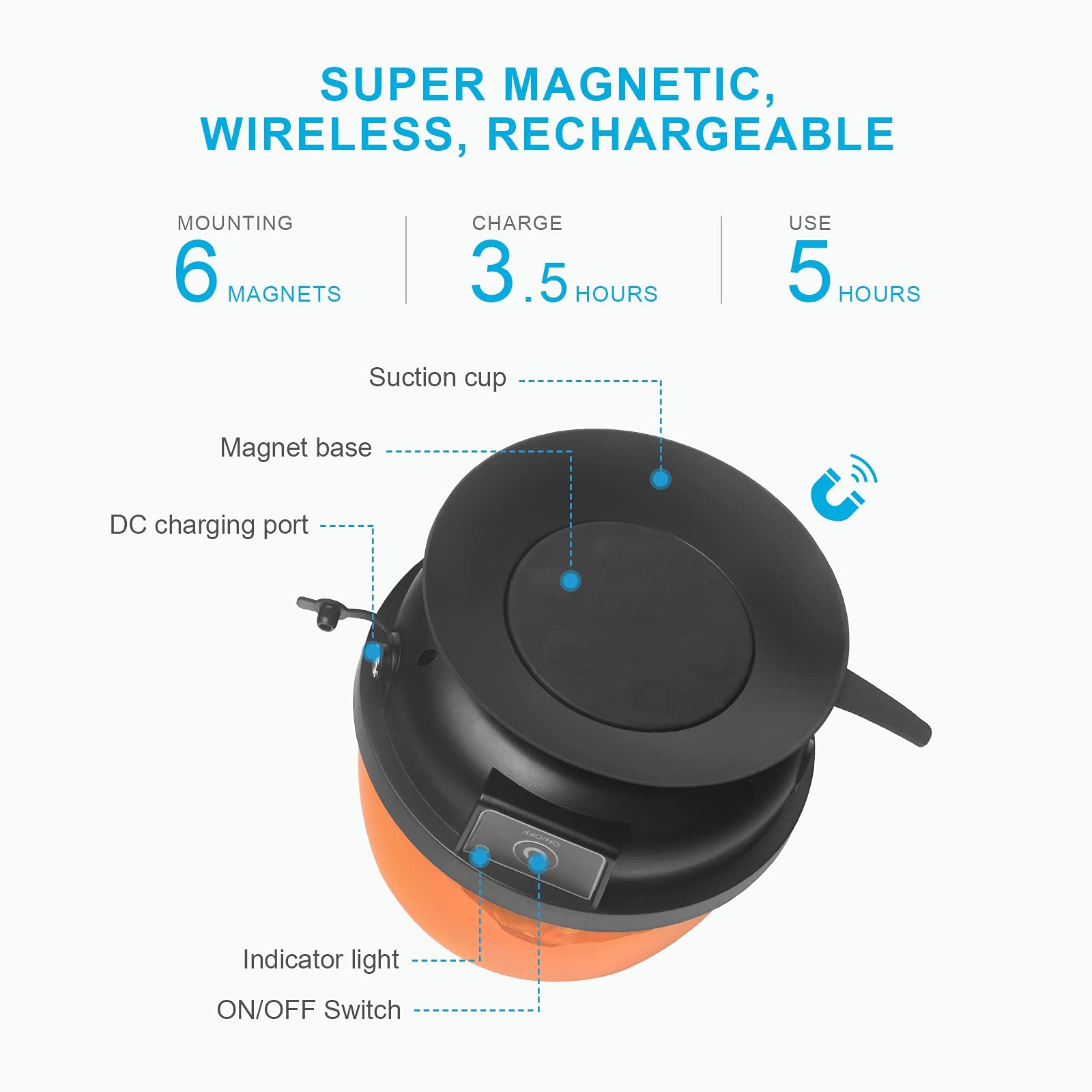 Snapklik.com : Magnetic Beacon Light Wireless, Class I Portable 12-24V ...
