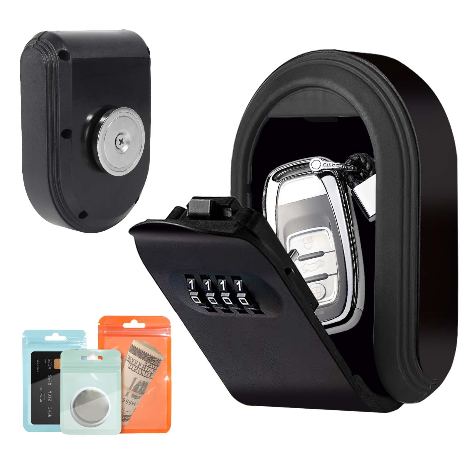 Amazon.com: Magntic Key Lock Box with 4 Digit Combination Lock Hider ...
