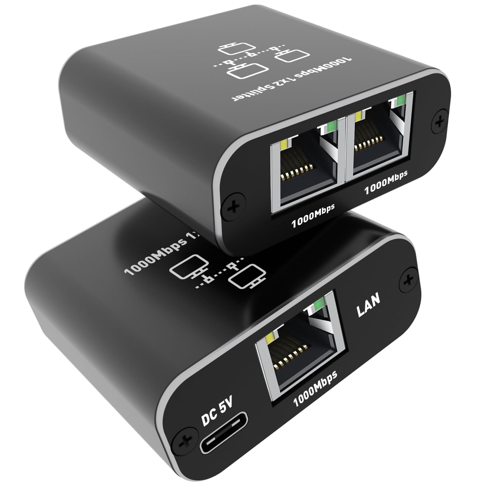 Amazon.com: SWITCHFLUX Ethernet Splitter Adapter LAN 1 to 2 Network ...